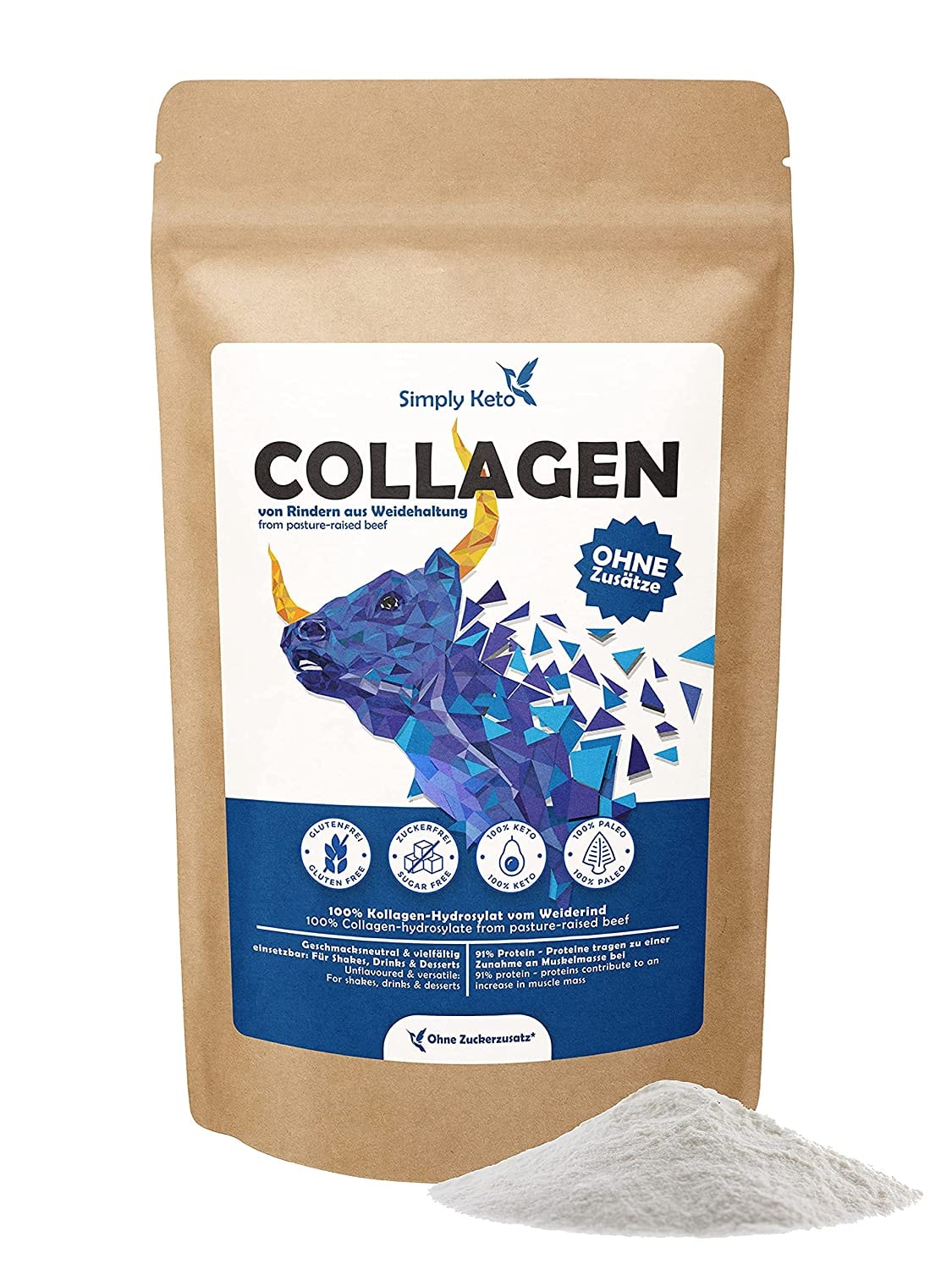 80 von 100 Punkten für Simply Keto Collagen Pulver | supplemento.de